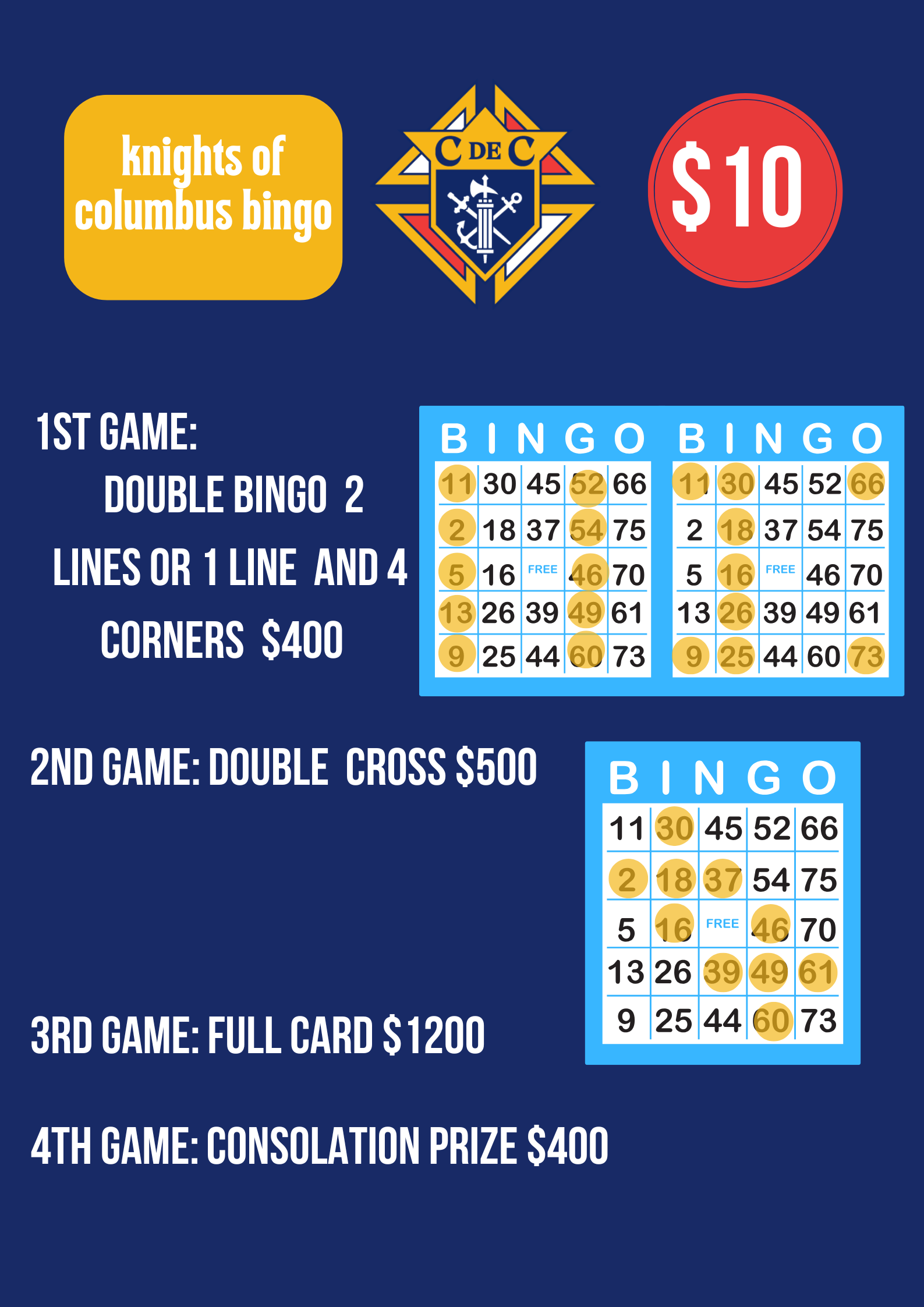 Knights of Colombus Bingo – CHIPM FM