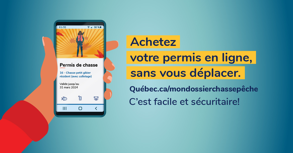 Achat possible de tous les permis de chasse et pêche en ligne pour le ...